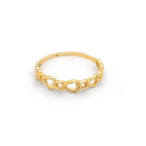 Solid Gold Chain Link Ring | Dainty Diamond Stacking Rings